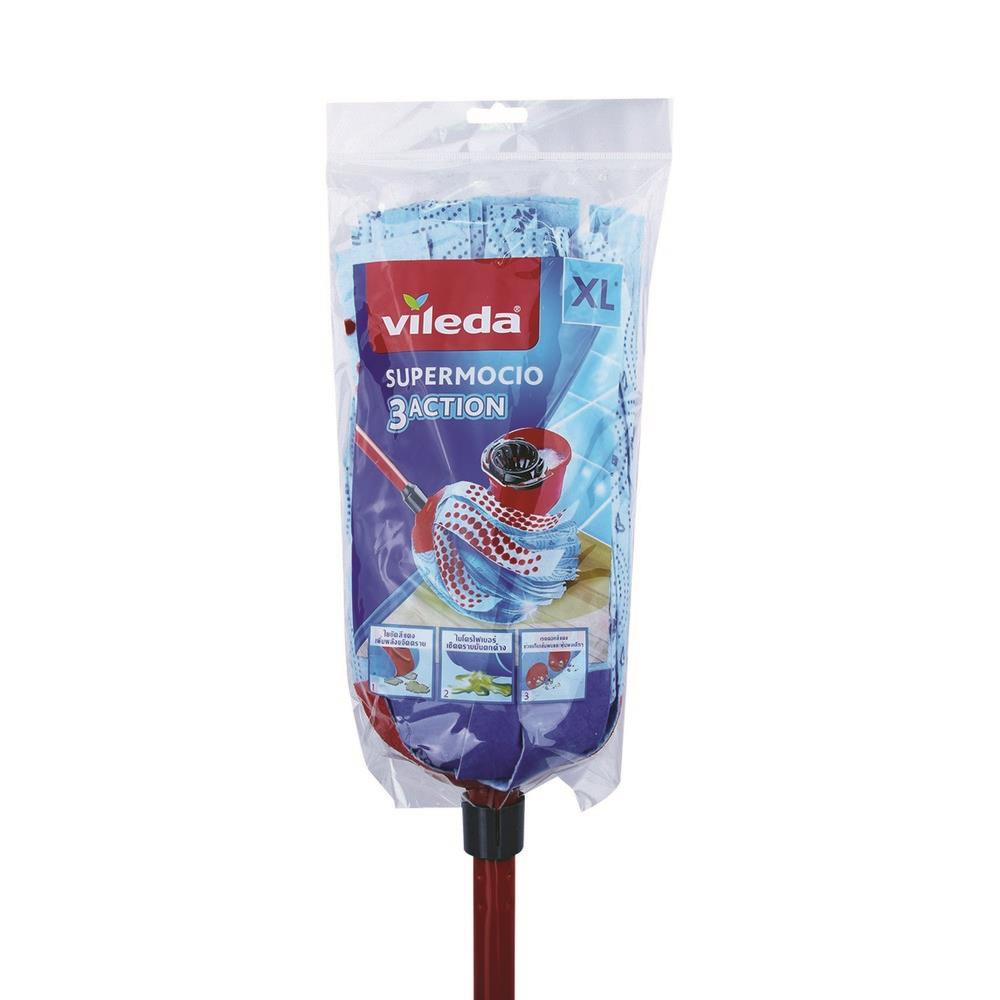 MICROFIBER STRIP MOP VILEDA SUPERMOCIO 3 ACTION 6IN RED