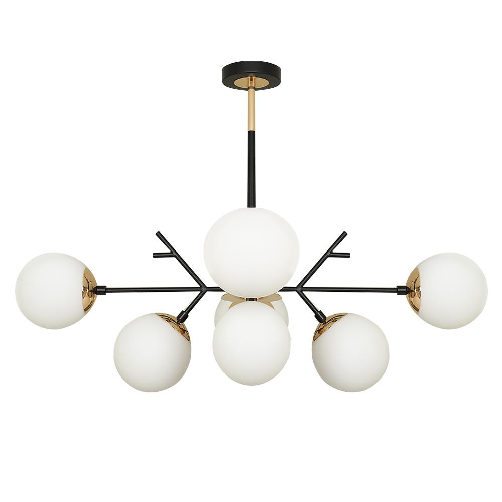 CHANDELIER CARINI D20004-8 8-LIGHT WHITE/GOLD/BLACK