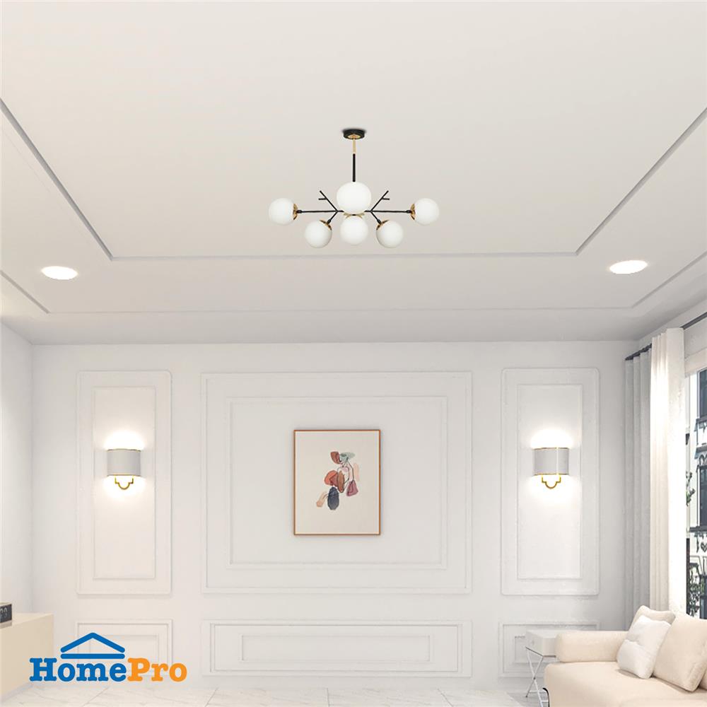 CHANDELIER CARINI D20004-8 8-LIGHT WHITE/GOLD/BLACK