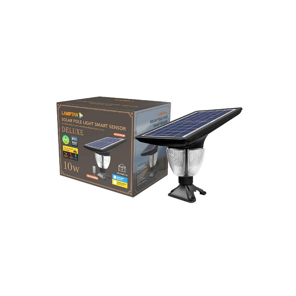 SOLAR POST-MOUNTED LAMP LAMPTAN DELUXE 10W WARMWHITE GREY